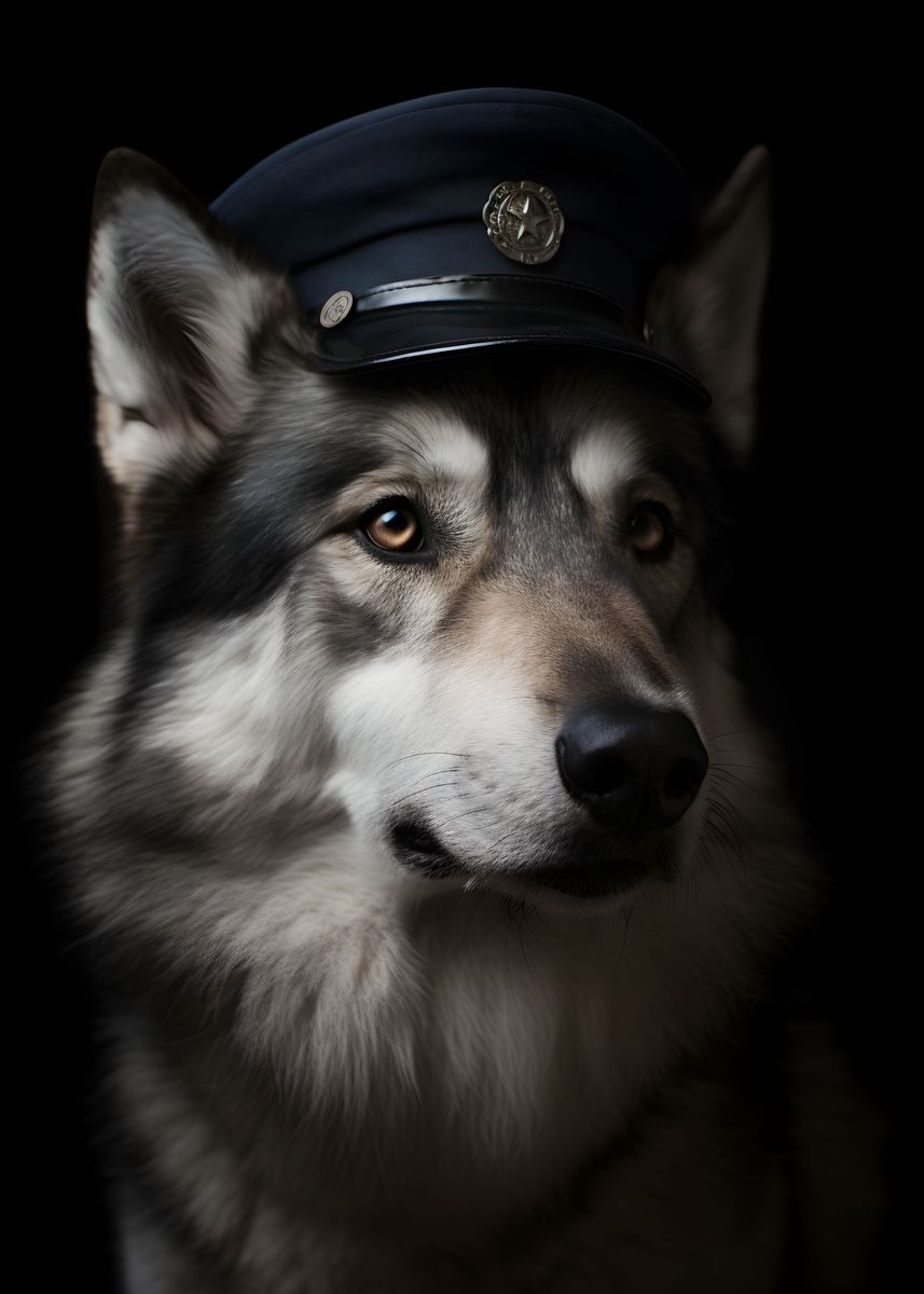 'Police Officer Wolf' Poster, picture, metal print, paint by Makadur ...