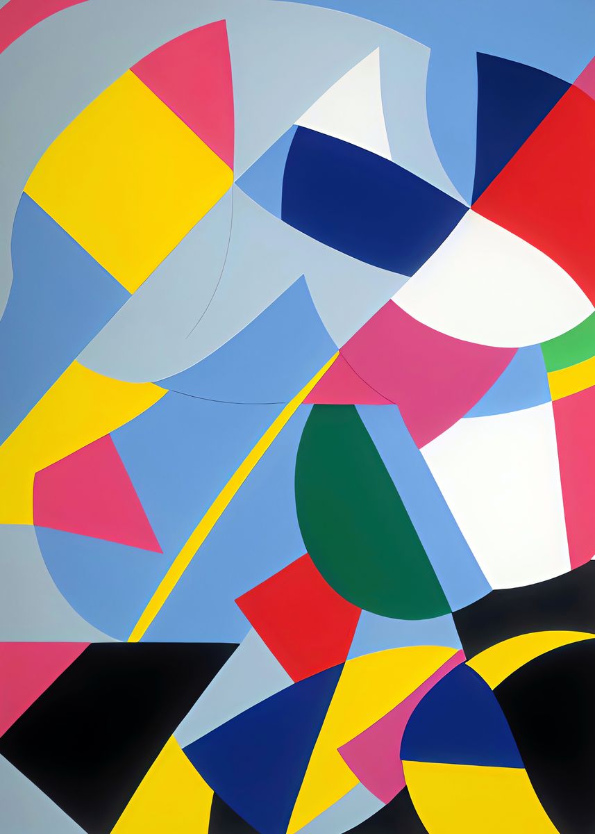 'Abstract Simple Shapes' Poster, picture, metal print, paint by ...