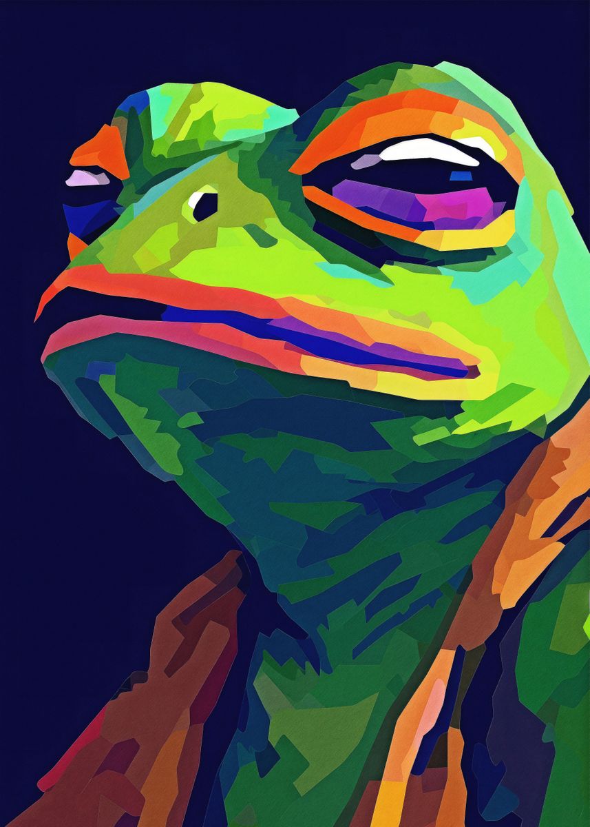 'Pepe The Frog Meme Art' Poster, picture, metal print, paint by Pucaaa ...