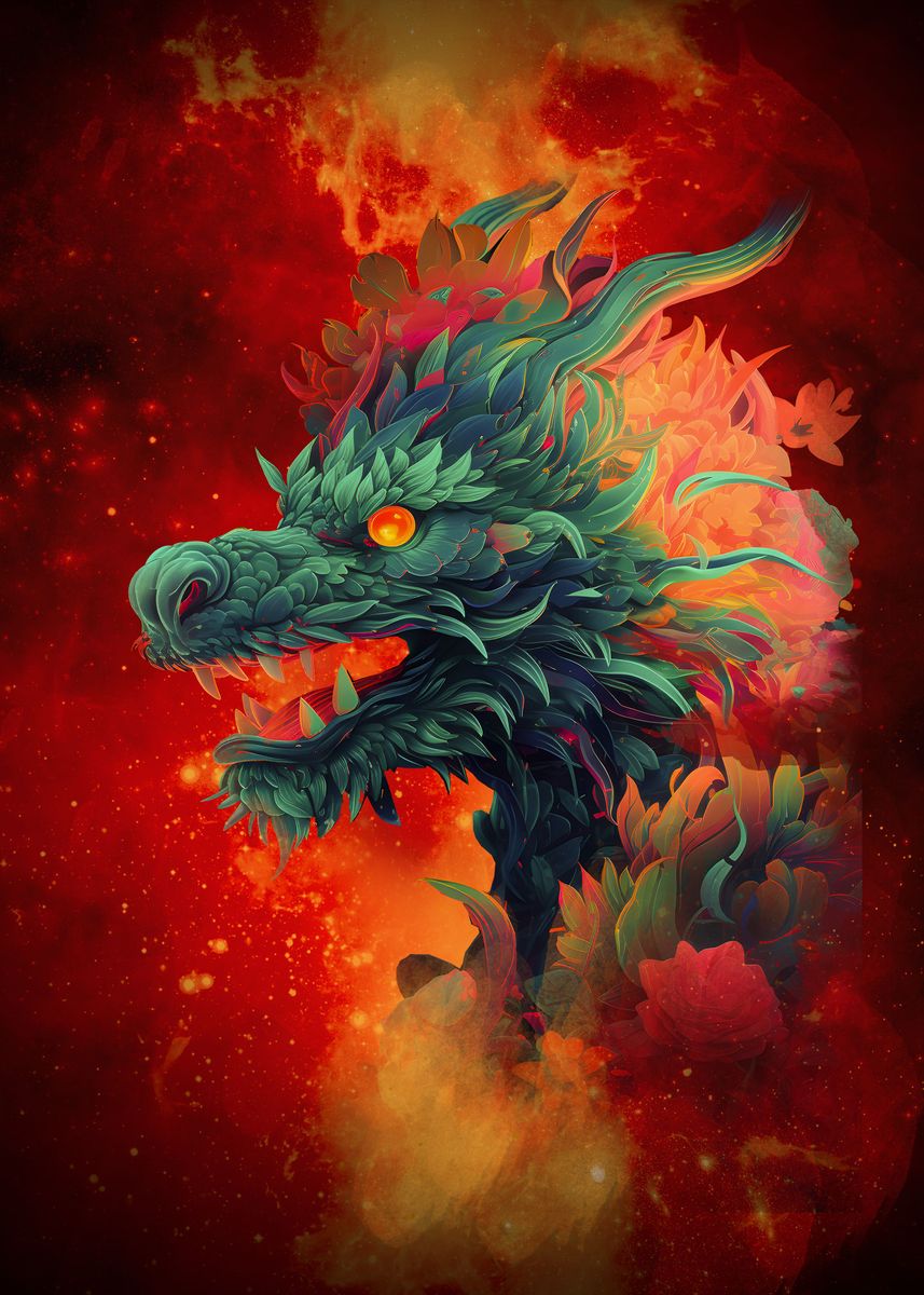 'Dragon Fire' Poster, picture, metal print, paint by Pakley Studio ...