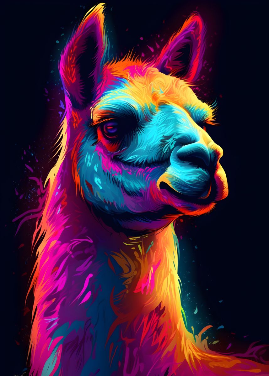 'Neon Camel' Poster by Makadur | Displate