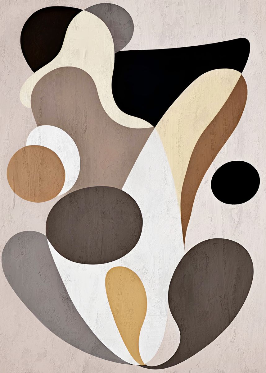 'Black and Beige Abstract' Poster by HyggeStudio | Displate