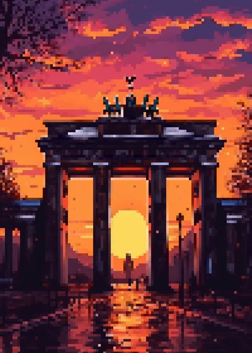 'Brandenburg pixel art' Poster, picture, metal print, paint by Powerful ...