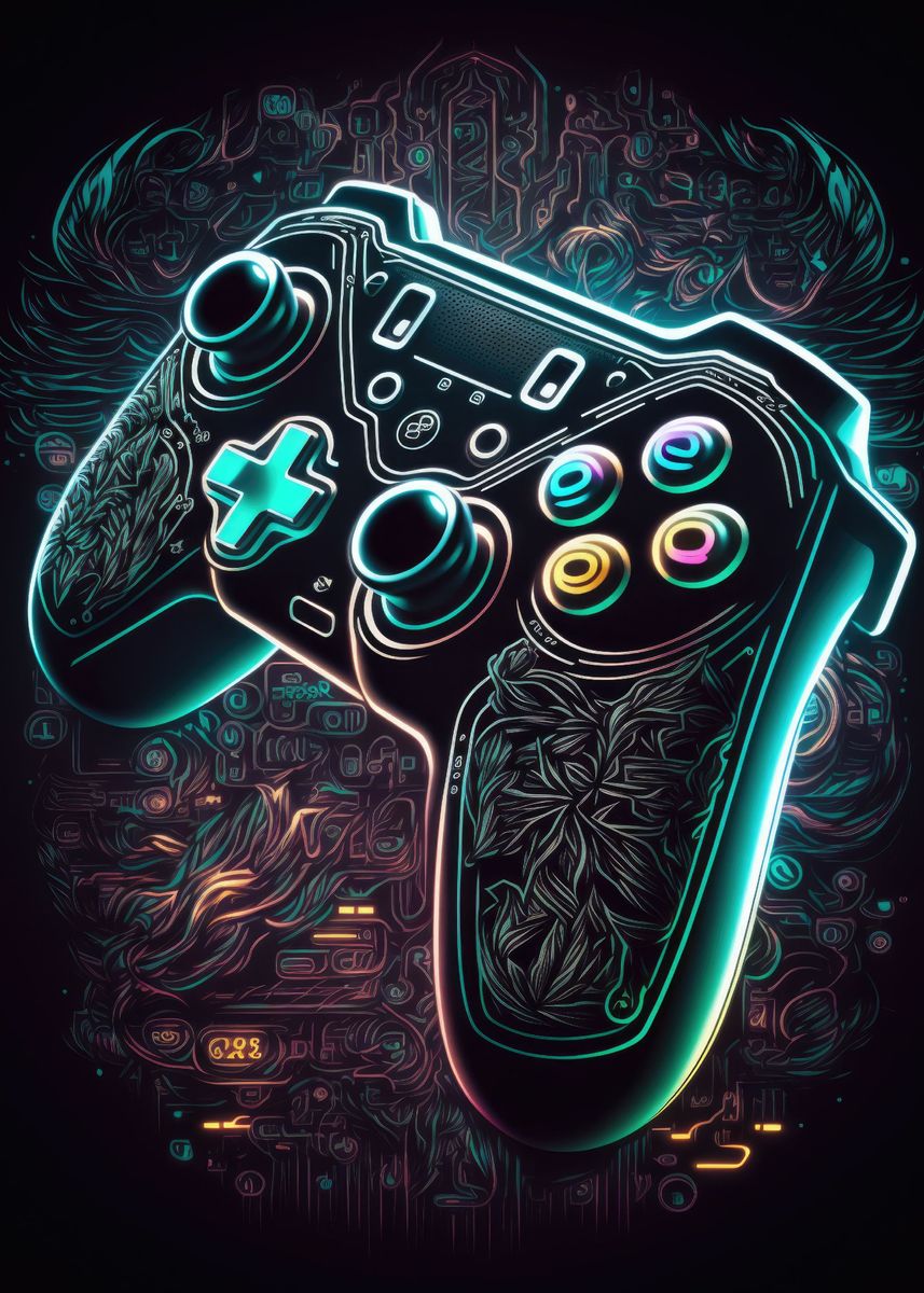 'Gaming Controller' Poster, picture, metal print, paint by Ander HaRRy ...