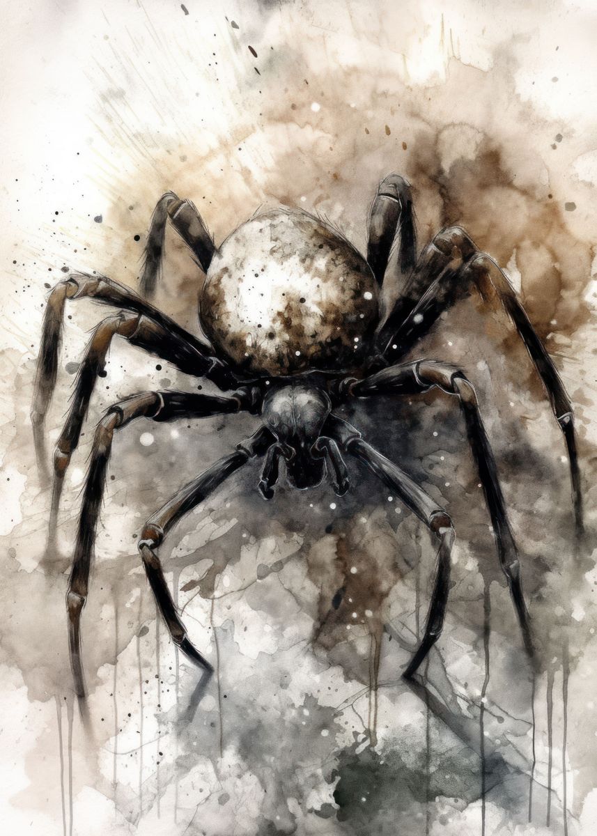 'Spider Inked Arachnid' Poster, picture, metal print, paint by Usama ...