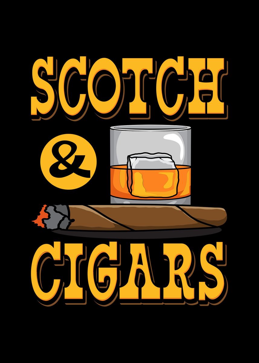 'Scotch Cigars' Poster, picture, metal print, paint by Uwe Seibert | Displate