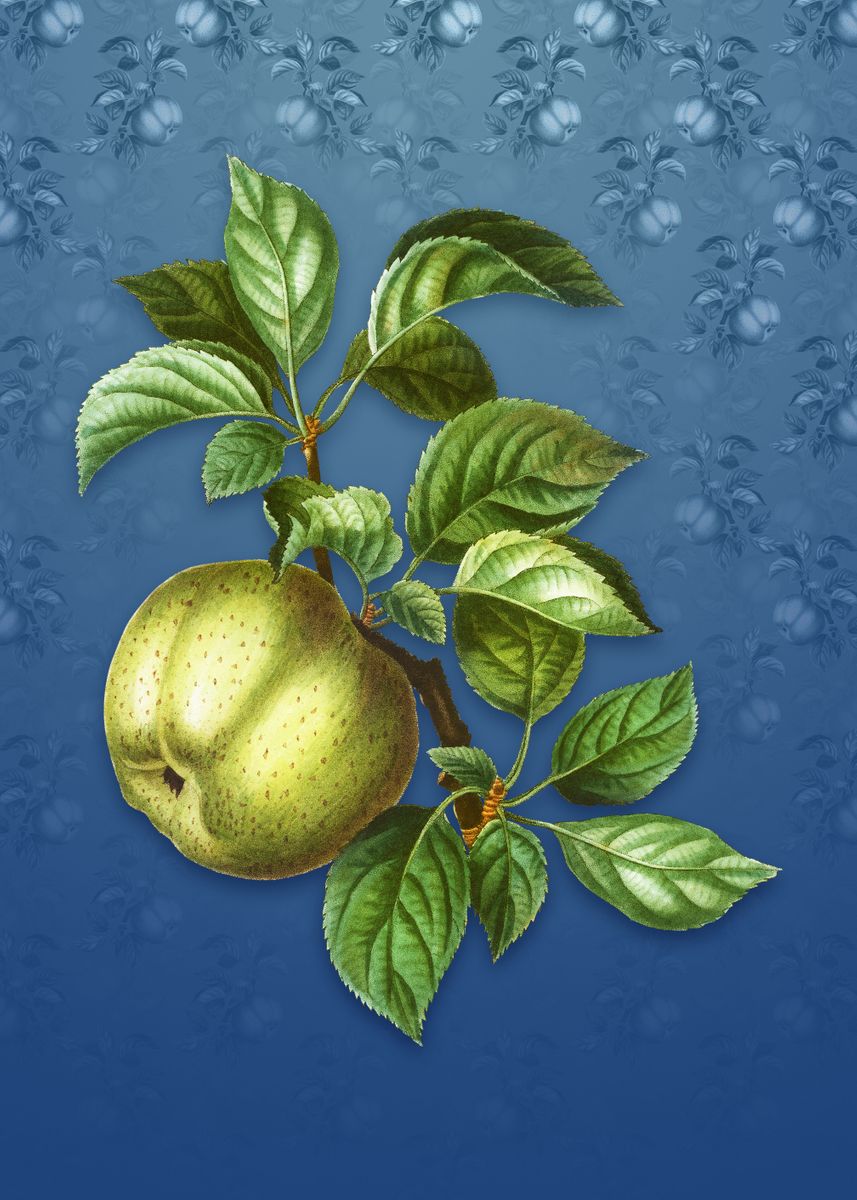 'Apple on Bahama Blue' Poster, picture, metal print, paint by Holy Rock ...