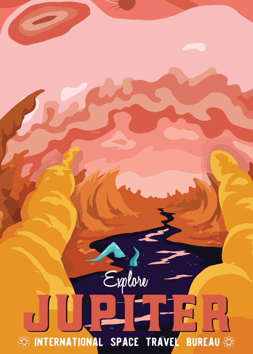 'travel to jupiter' Poster, picture, metal print, paint by Addolf ...