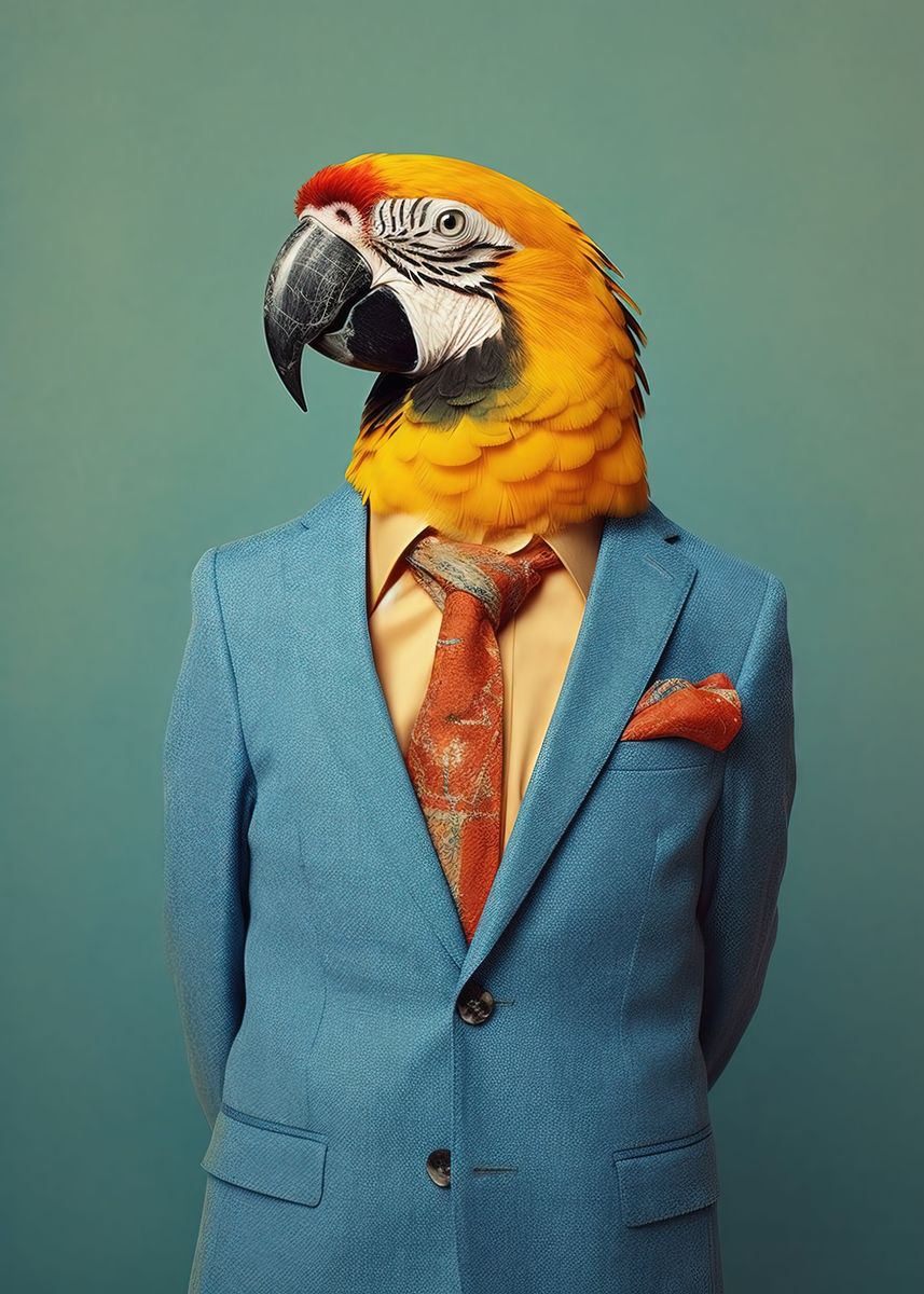 'Serious Business Parrot' Poster by Felice Baal | Displate