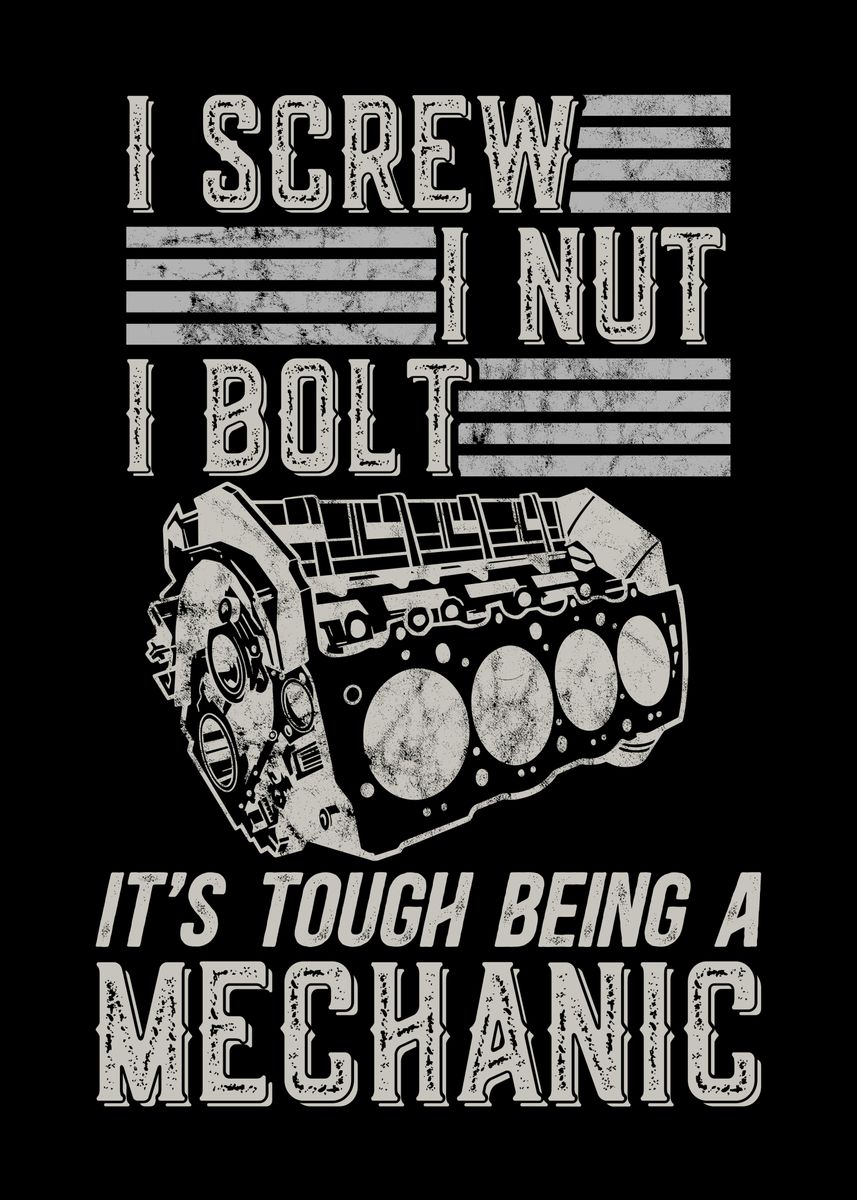 'Vintage Car Mechanic ' Poster, picture, metal print, paint by ...