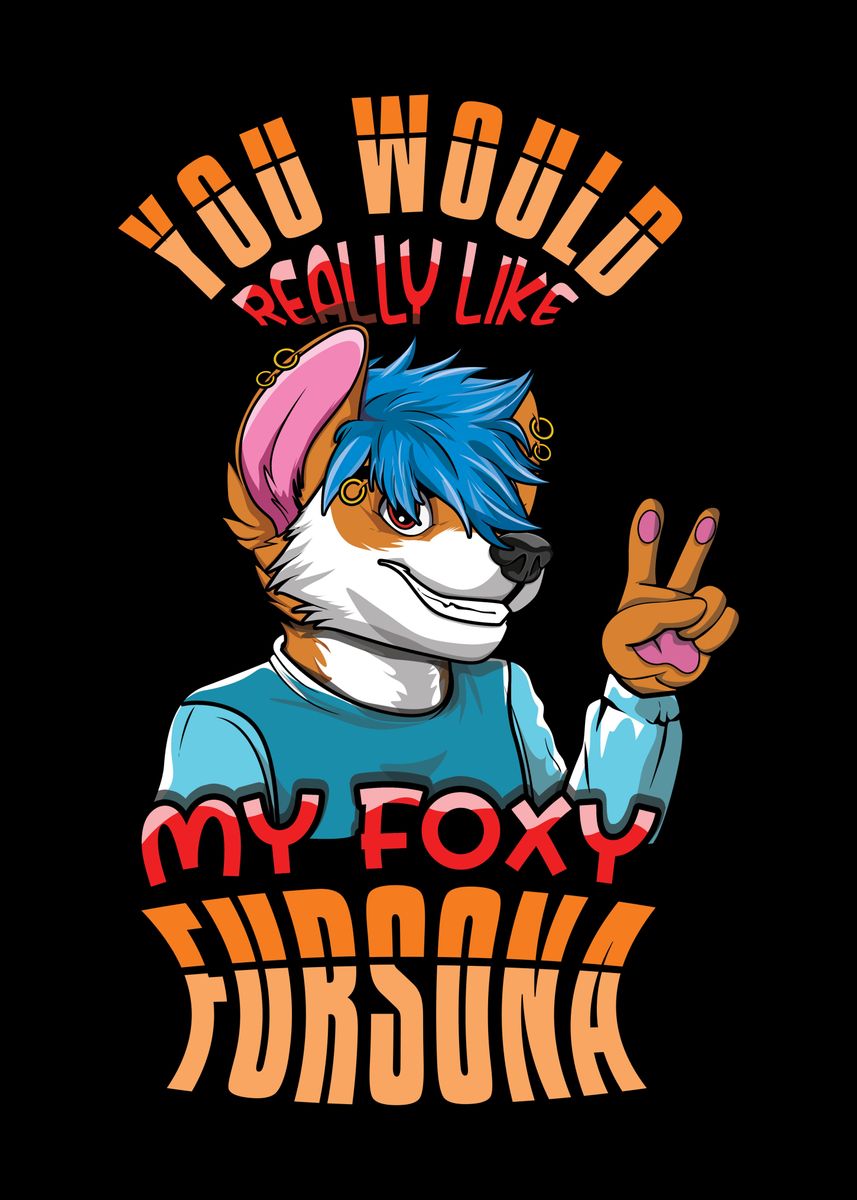 'Proud Furry Tail Ear Furry' Poster, picture, metal print, paint by ...