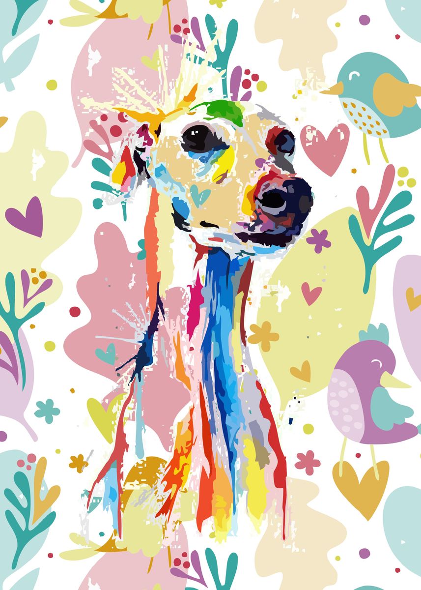 'animal abstract' Poster, picture, metal print, paint by WallWonders ...