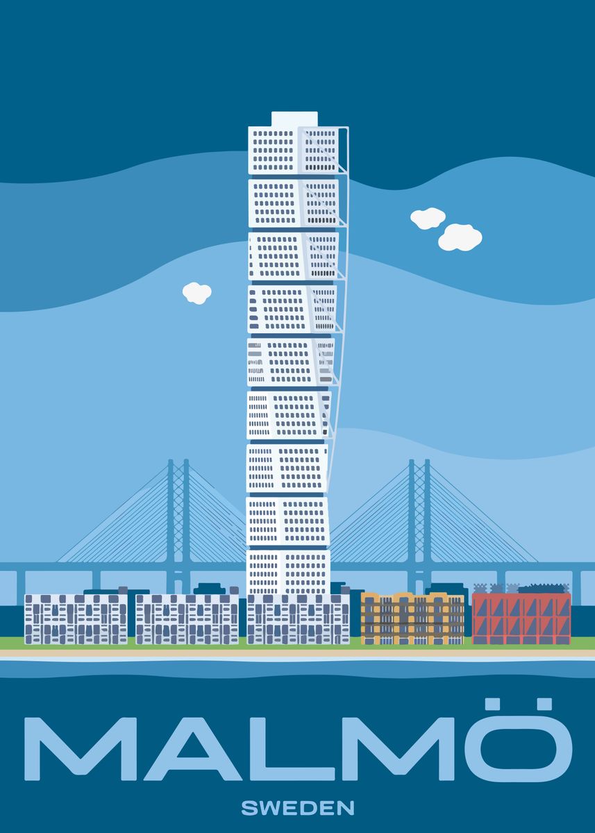 'Travel to malmo' Poster by Leonardo Djuminnic | Displate