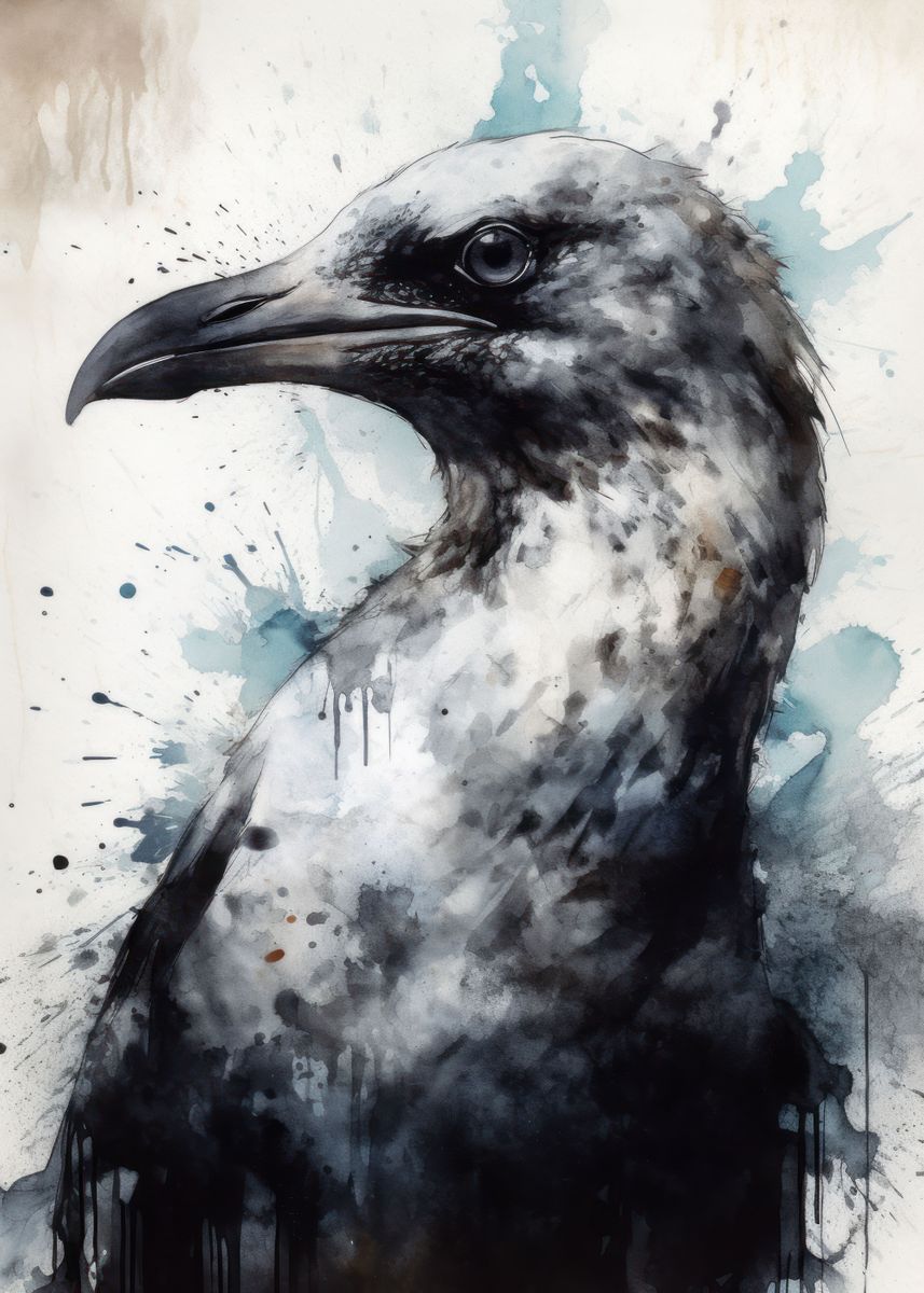 'Seagull Beauty Watercolor' Poster by Usama Design | Displate