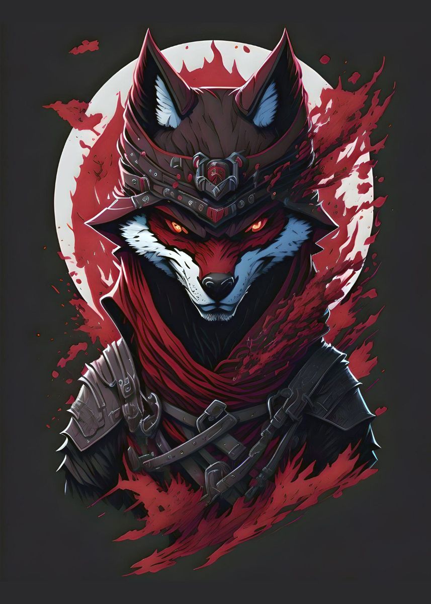 'Wolf Animal Ninja' Poster, picture, metal print, paint by NIZAM KHAN ...