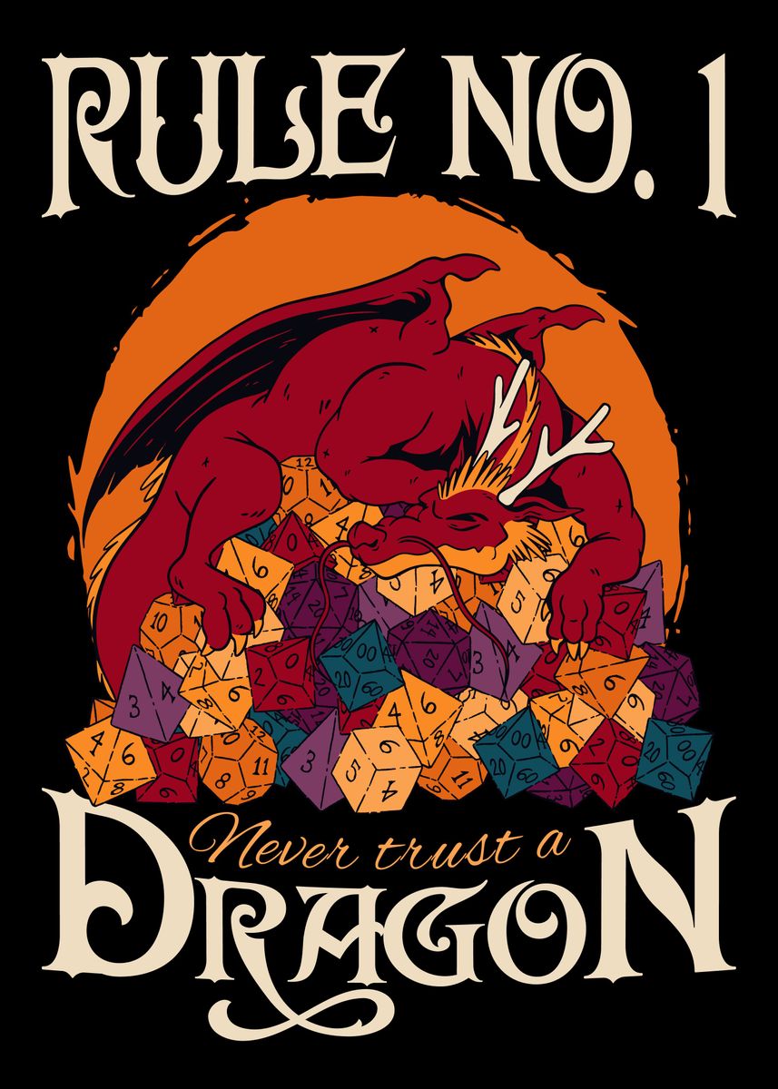 'Funny Tabletop RPG DnD' Poster, picture, metal print, paint by Mircea ...