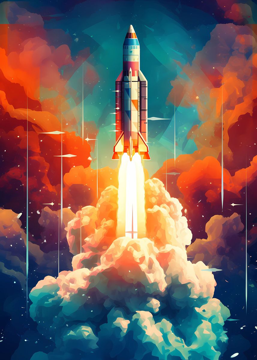 'Rocket Smoke' Poster, picture, metal print, paint by DecoyDesign ...