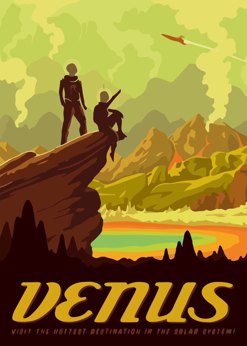 'travel to venus' Poster, picture, metal print, paint by Addolf ...
