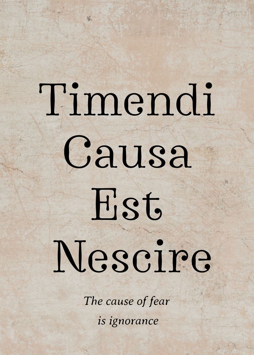 'Latin Quote Ignorance' Poster, picture, metal print, paint by Jovana ...