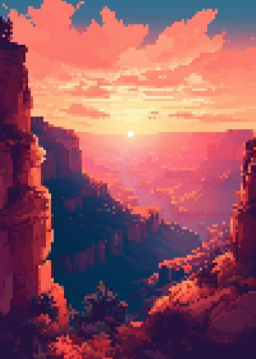 'Grand canyon pixel art' Poster by Powerful Words | Displate