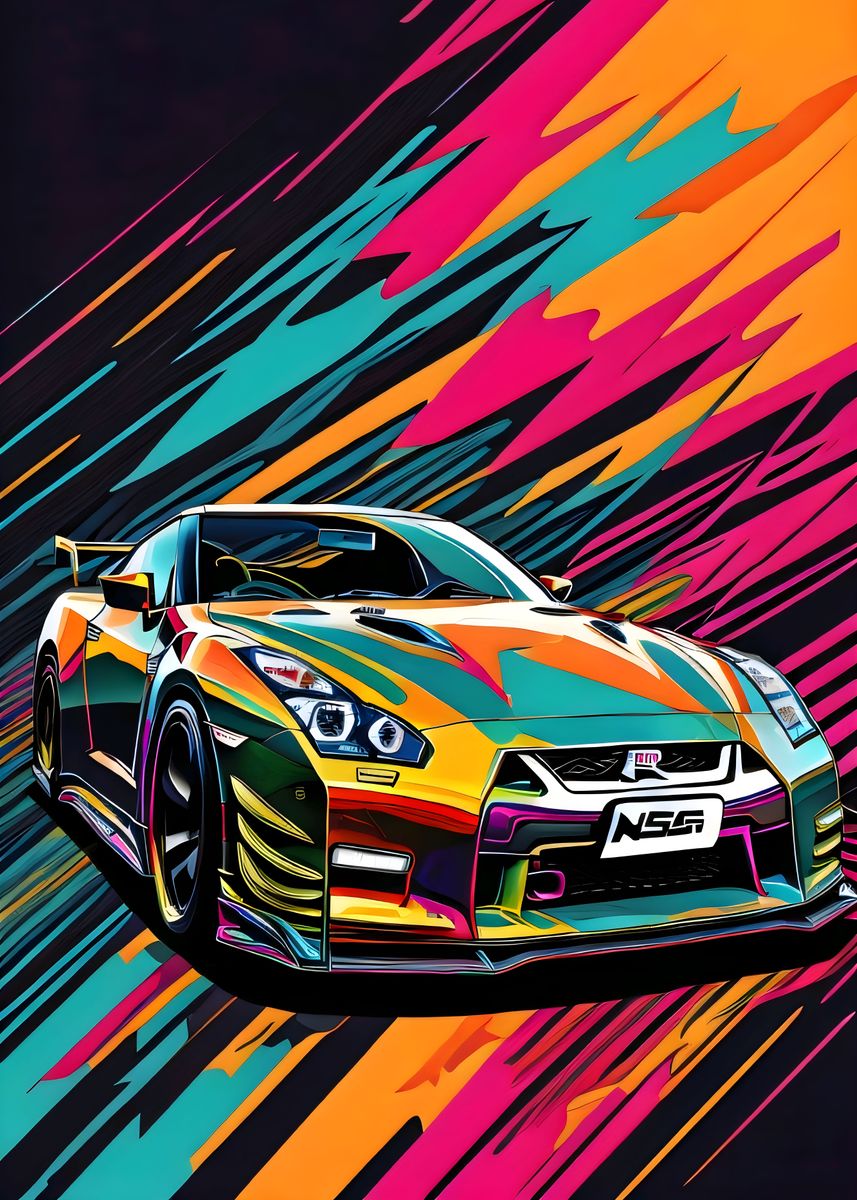 'Nissan GTR R35' Poster, picture, metal print, paint by Sakura Miko ...