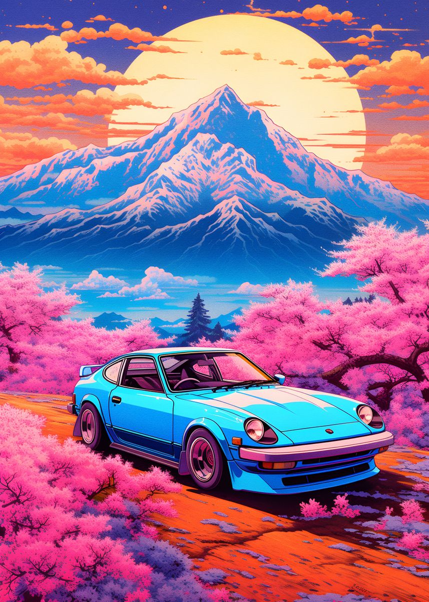 'Mazda Rx7 in japan' Poster, picture, metal print, paint by Elz art ...