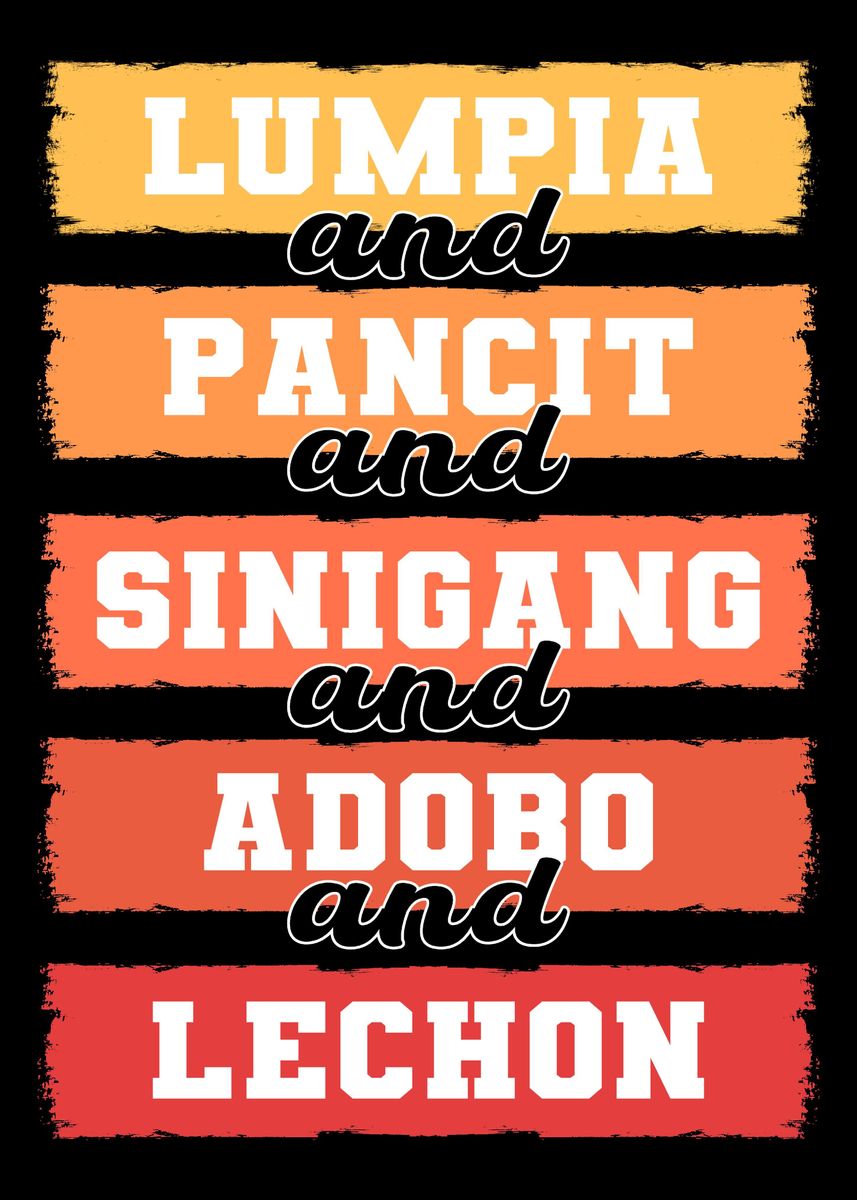 'Lumpia Pancit Filipino Gif' Poster, picture, metal print, paint by ...