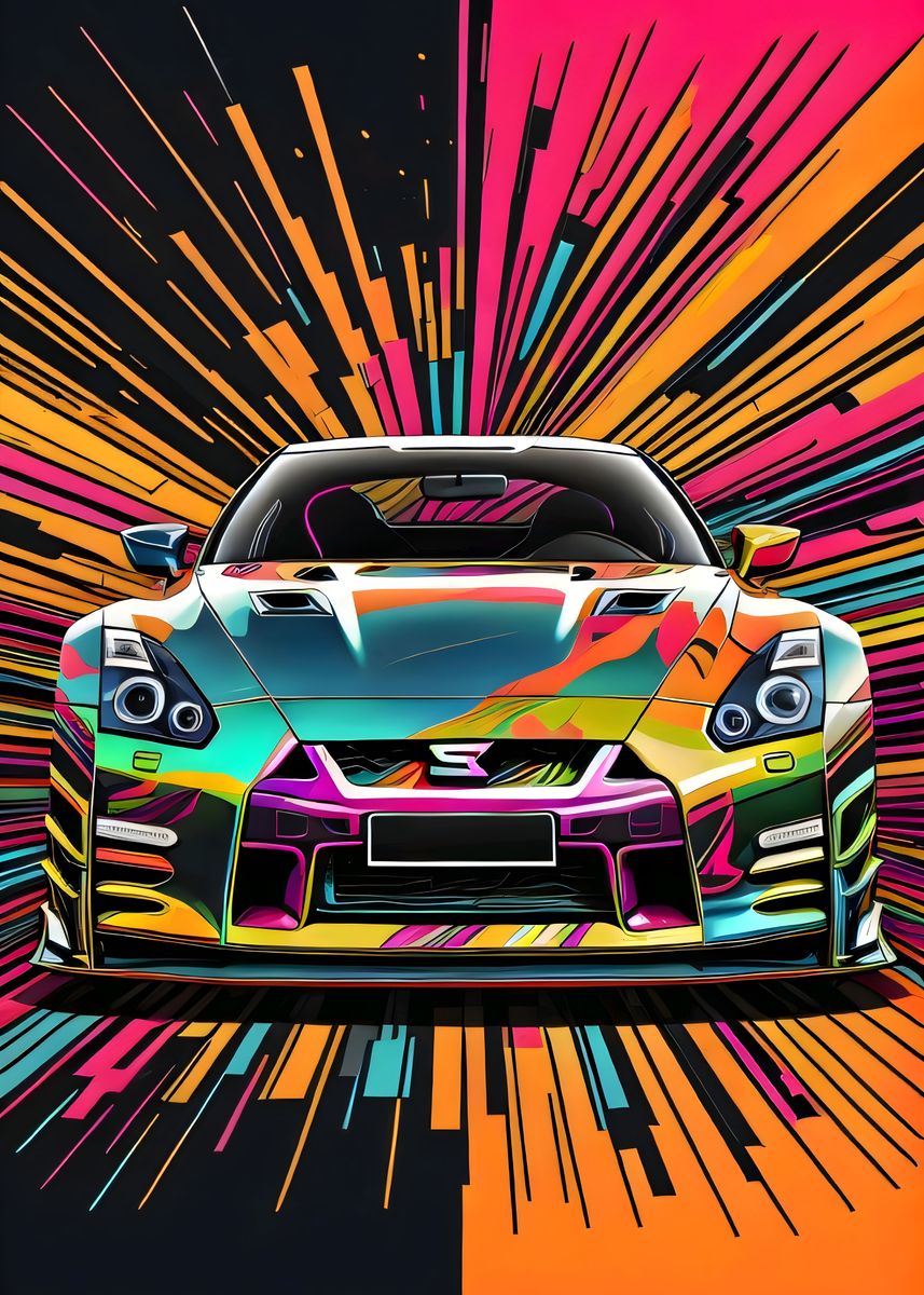 'Nissan GTR R35' Poster, picture, metal print, paint by Sakura Miko ...