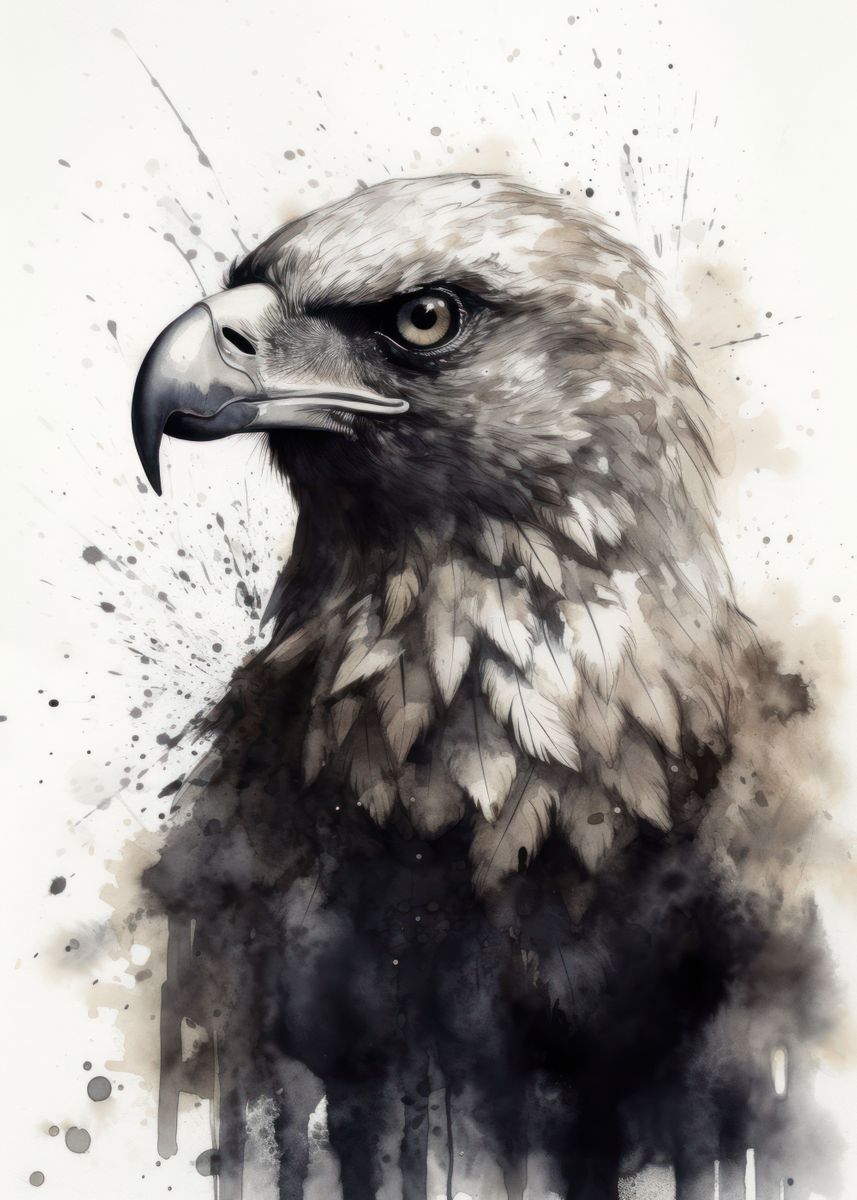 'Eagle Beauty Watercolor' Poster, picture, metal print, paint by Usama ...