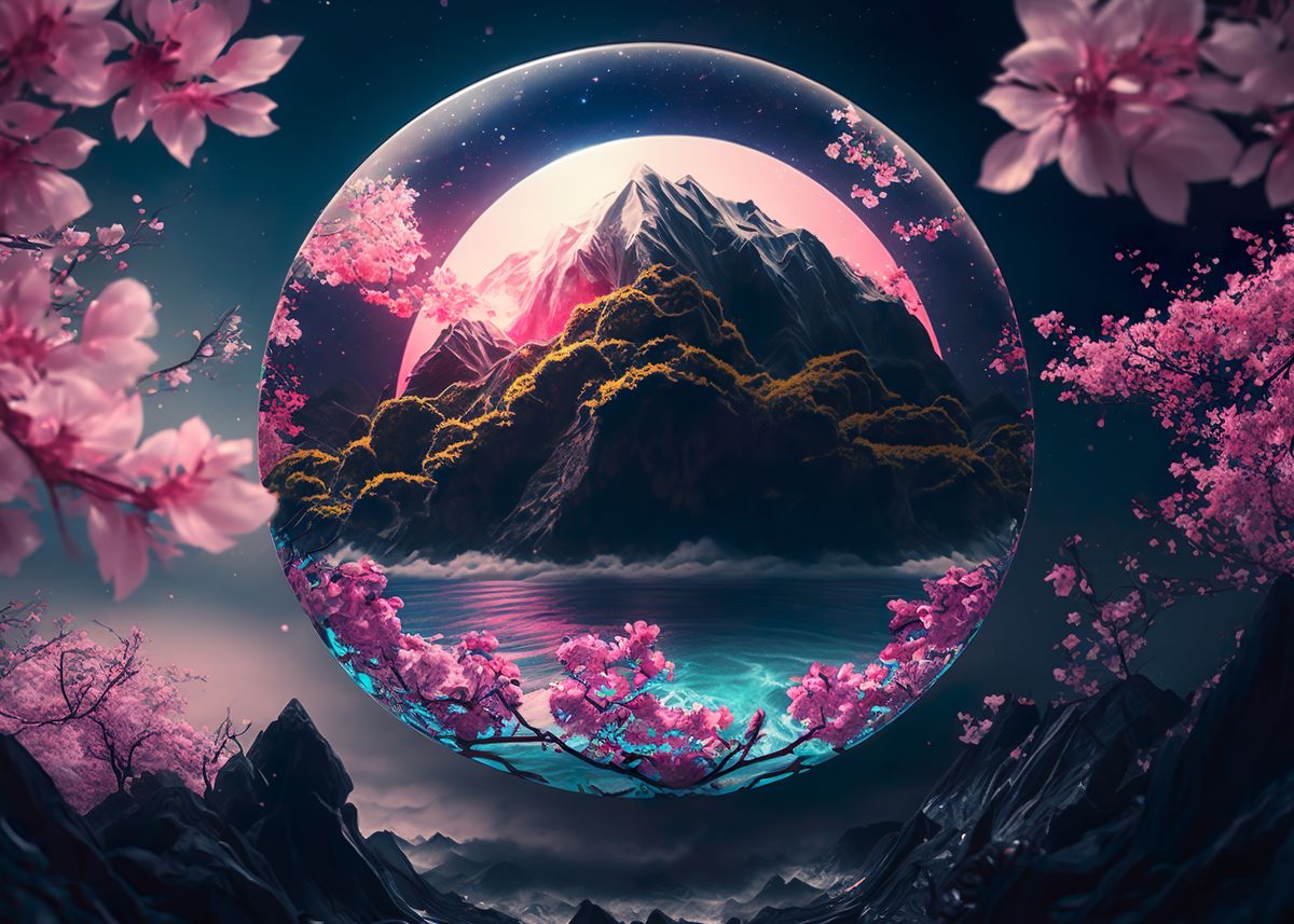 'Rocky Japanese Illusion' Poster by Markus Mikolai | Displate