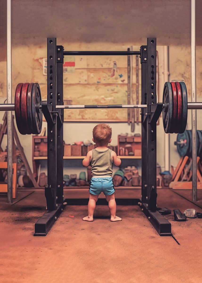 'Future Powerlifting Kid' Poster, picture, metal print, paint by CHAN ...