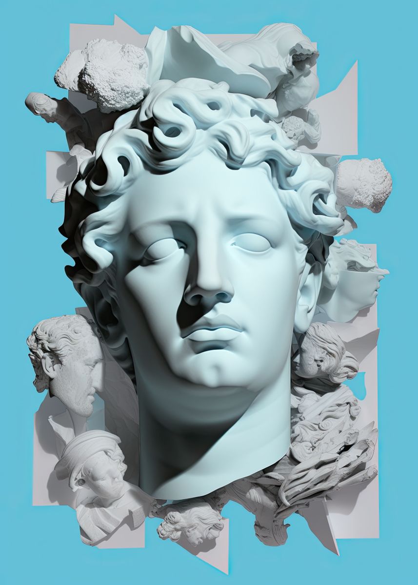 'Abstract Ancient Statue' Poster, picture, metal print, paint by ...