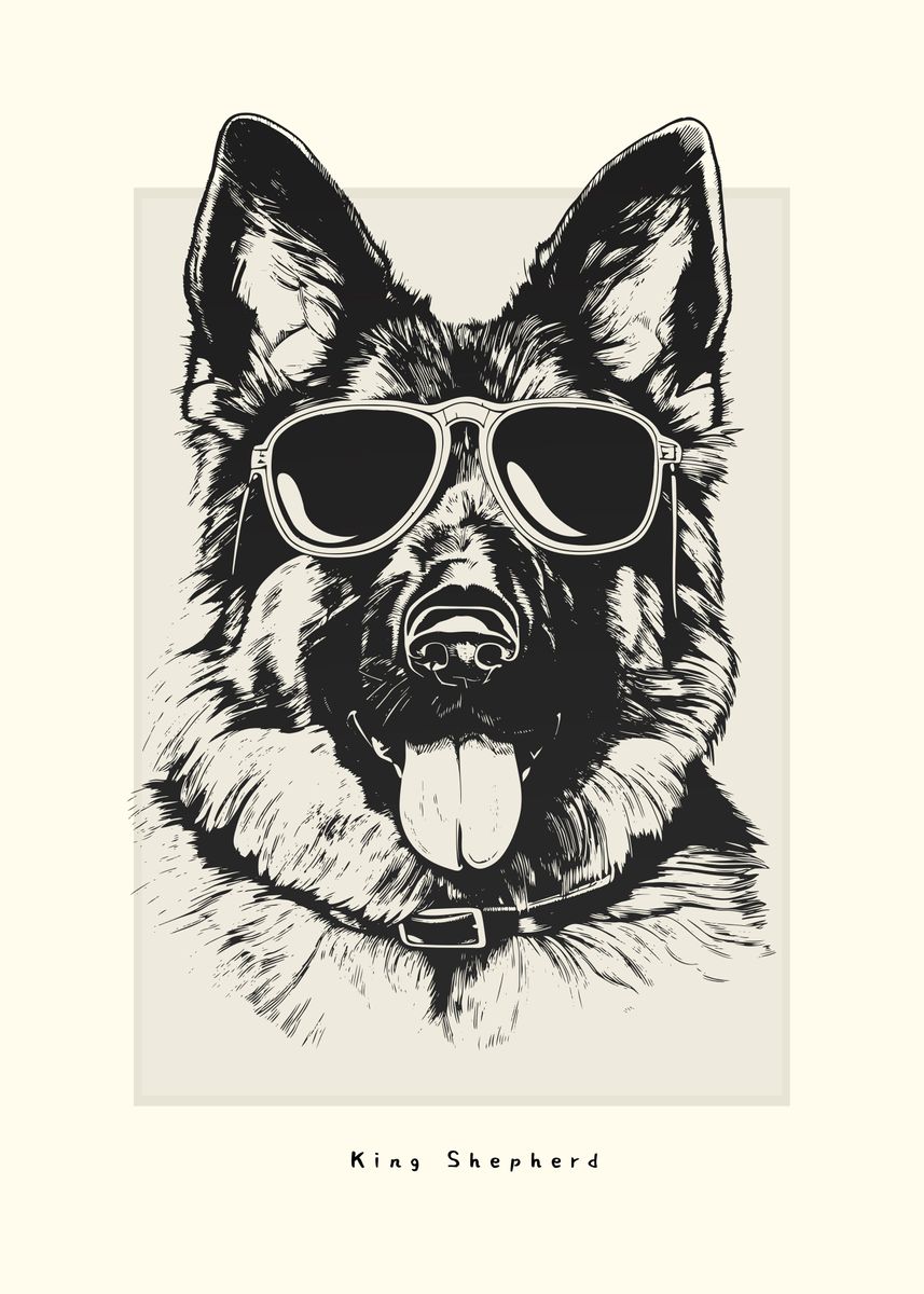 'King Shepherd Illustration' Poster by Rafael Dxgn | Displate