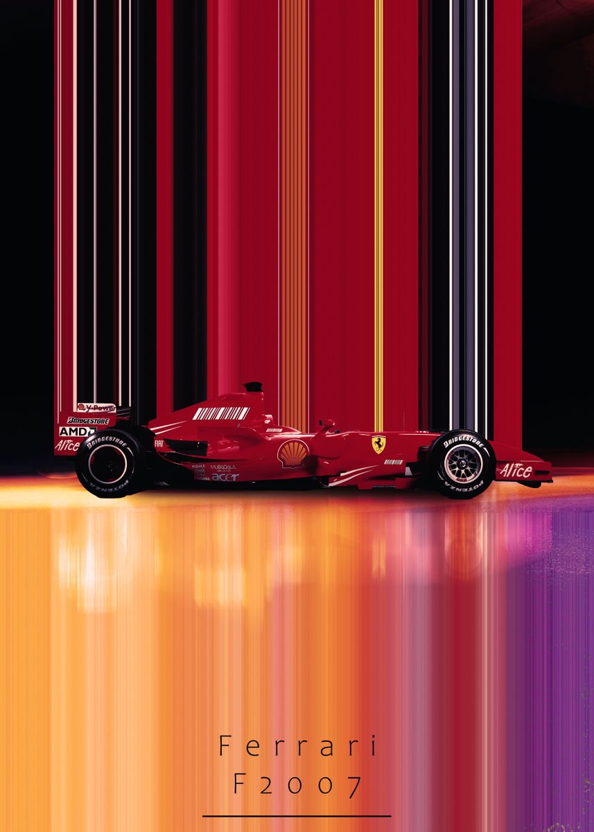 'Ferrari F2007 Race Car' Poster by Vineet Suresh | Displate