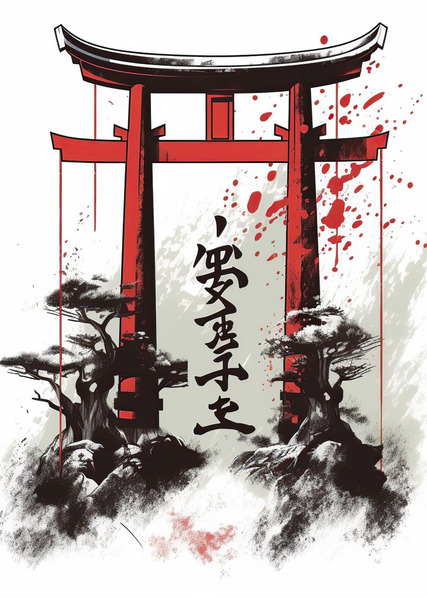 'Torii Gate Japanese' Poster, picture, metal print, paint by Desiree ...
