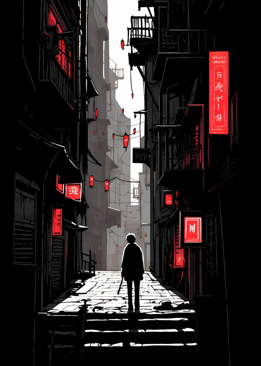 'The red light district' Poster, picture, metal print, paint by Faissal ...