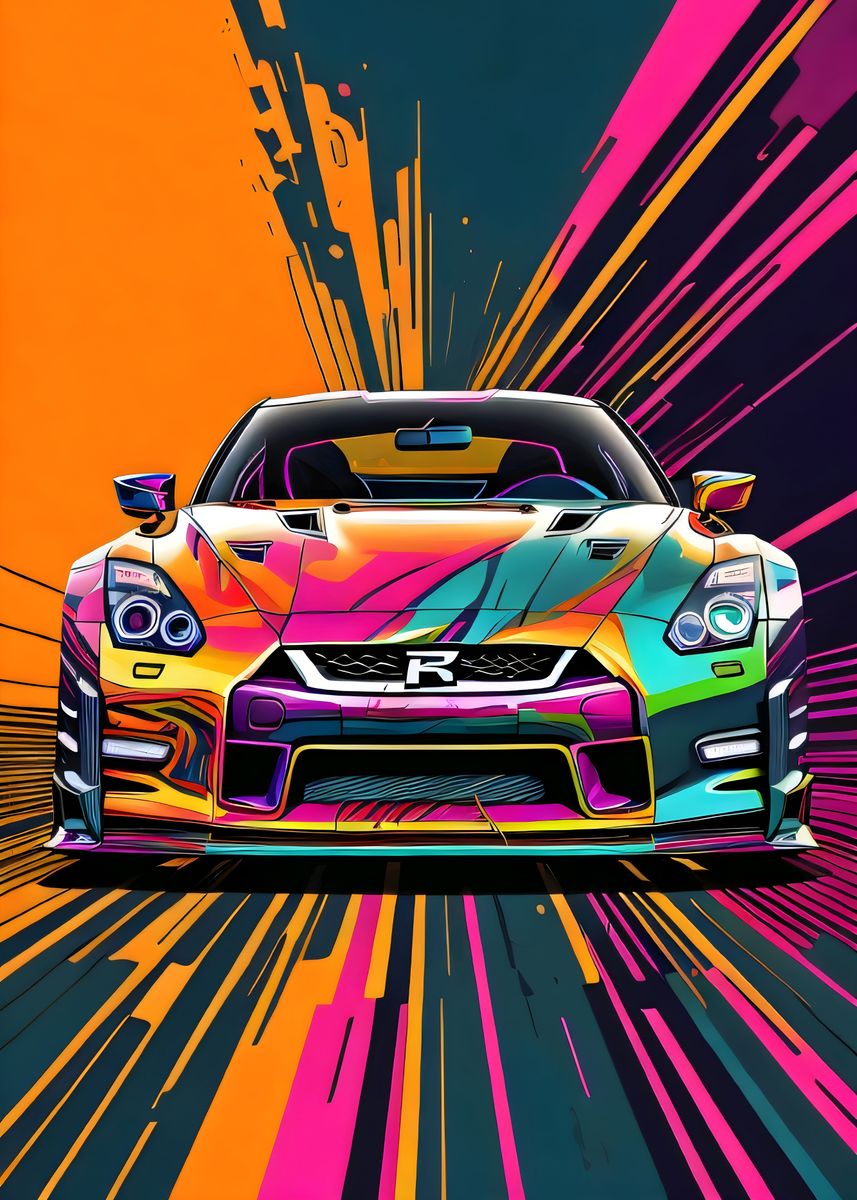'Nissan GTR R35' Poster, picture, metal print, paint by Sakura Miko ...