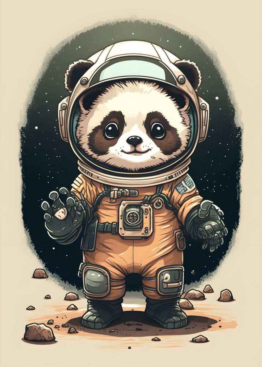 'Cute panda astronaut' Poster by CarlosBalistreri Studio | Displate