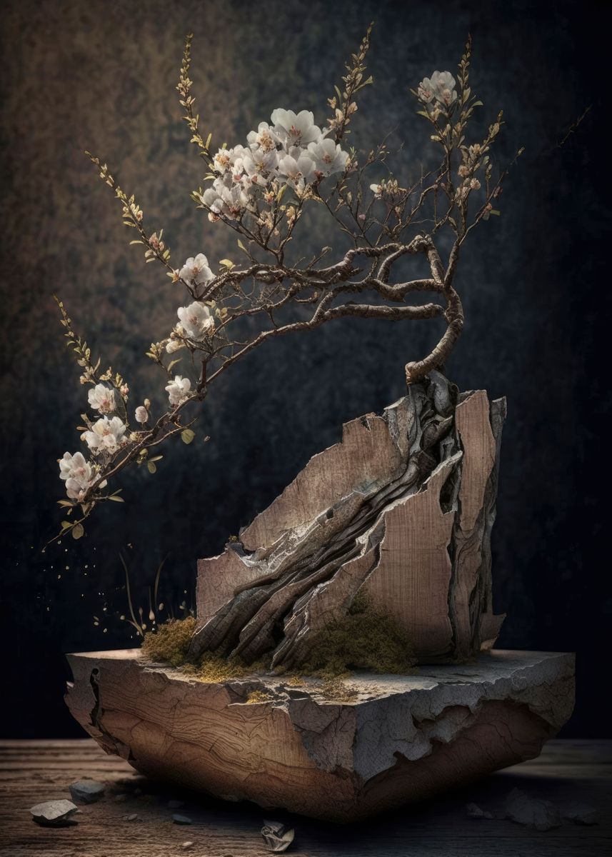 'Bonsai Tree Still Life 4' Poster, picture, metal print, paint by ...