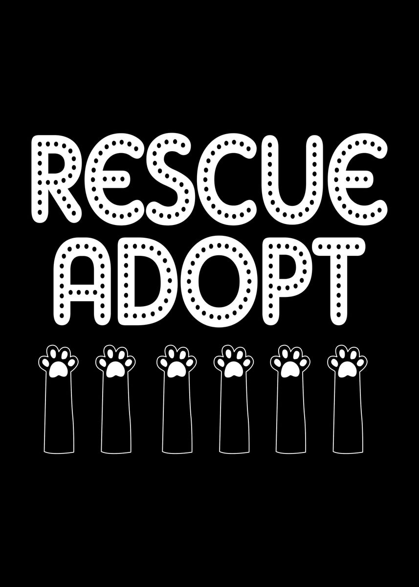 'Rescue Adopt Cat' Poster, picture, metal print, paint by FunnyGifts ...