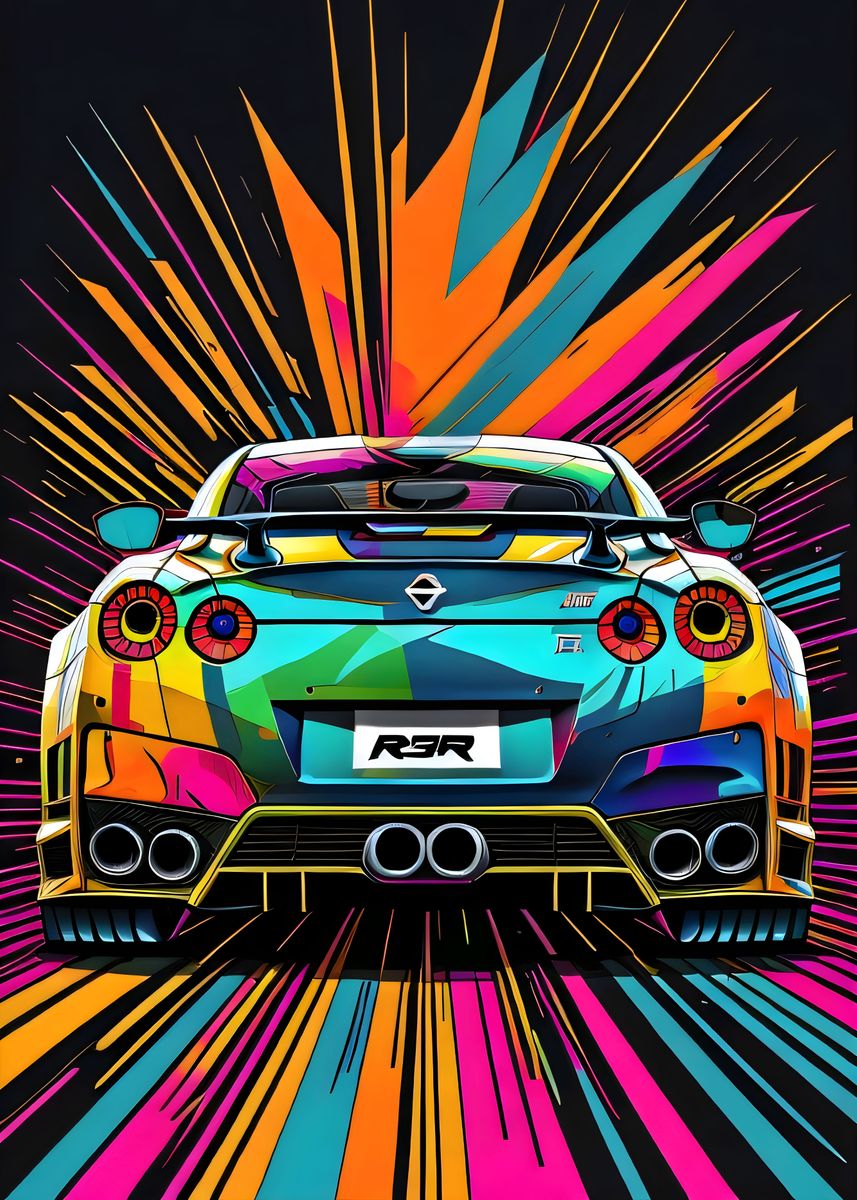 'Nissan GTR R35' Poster by Sakura Miko | Displate