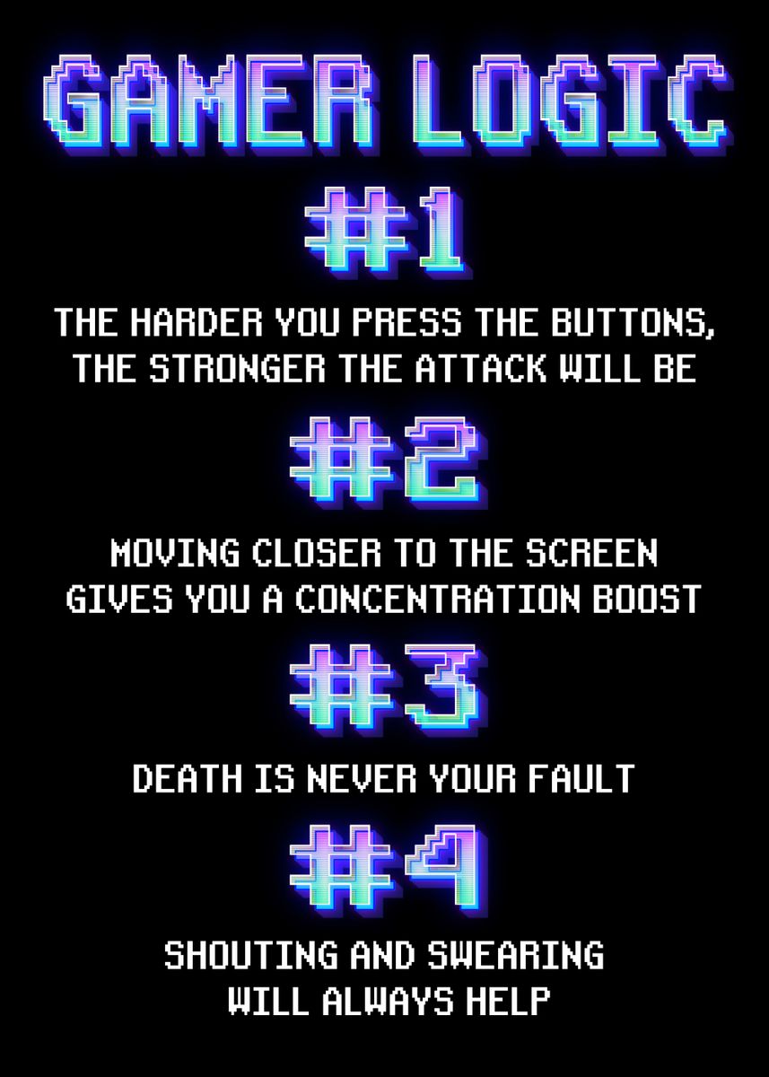 'Gaming Room Funny Gamer' Poster, picture, metal print, paint by Maltos ...