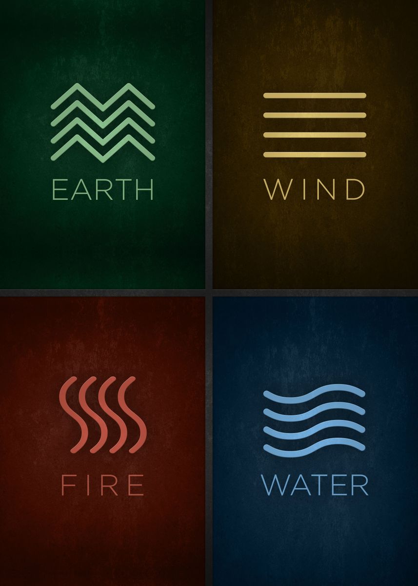 '4 Elements Stone Carving' Poster, picture, metal print, paint by ...