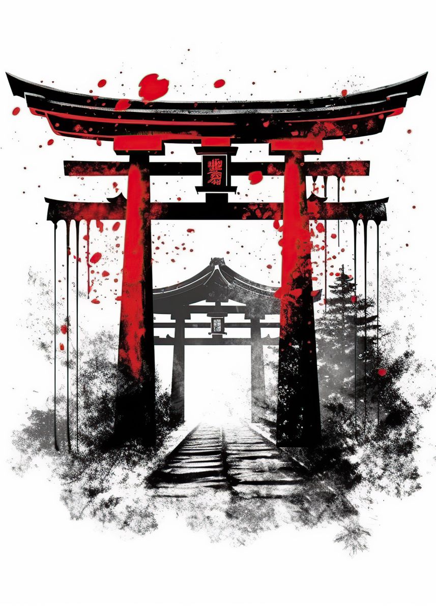 'Torii Gate Japanese' Poster by Desiree Mendez | Displate