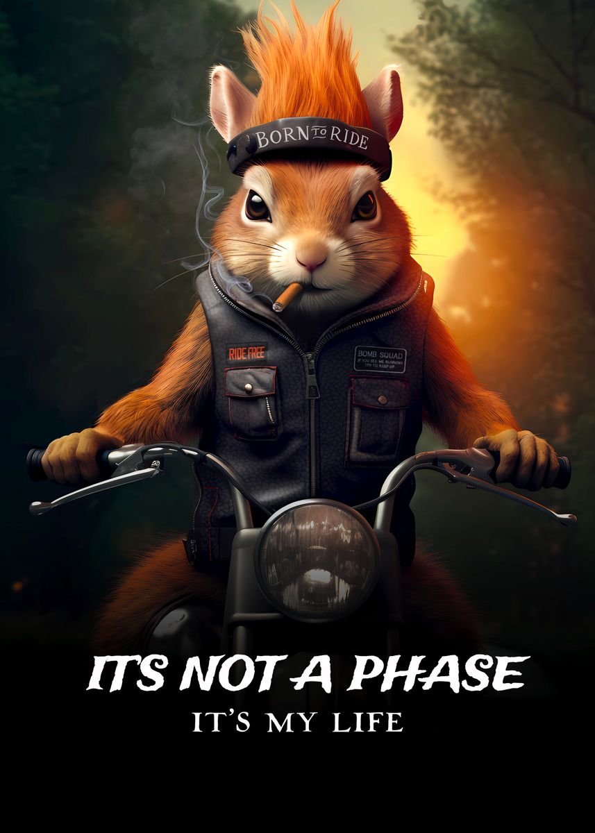 'Squirrel Biker' Poster by Aleksey Ivanov | Displate