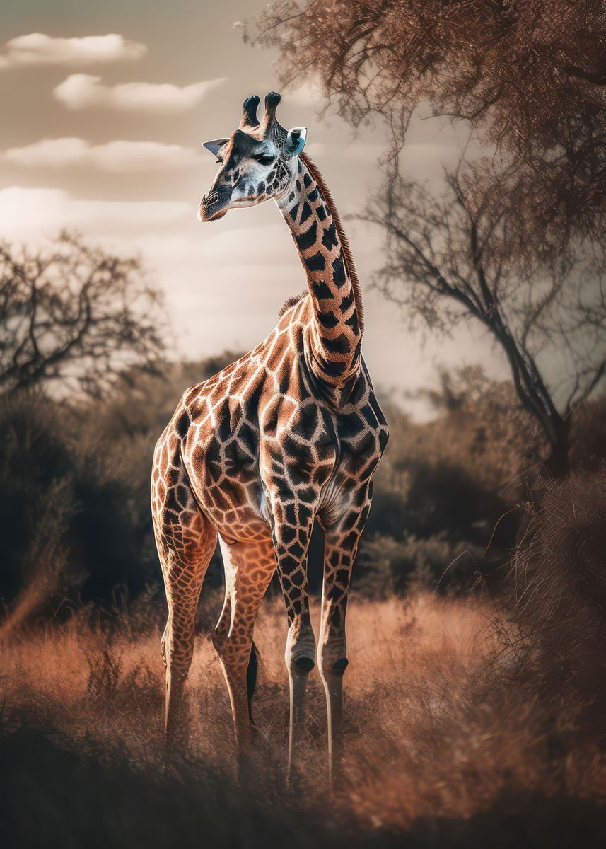 'Spotted giraffe' Poster, picture, metal print, paint by Zooscape ...