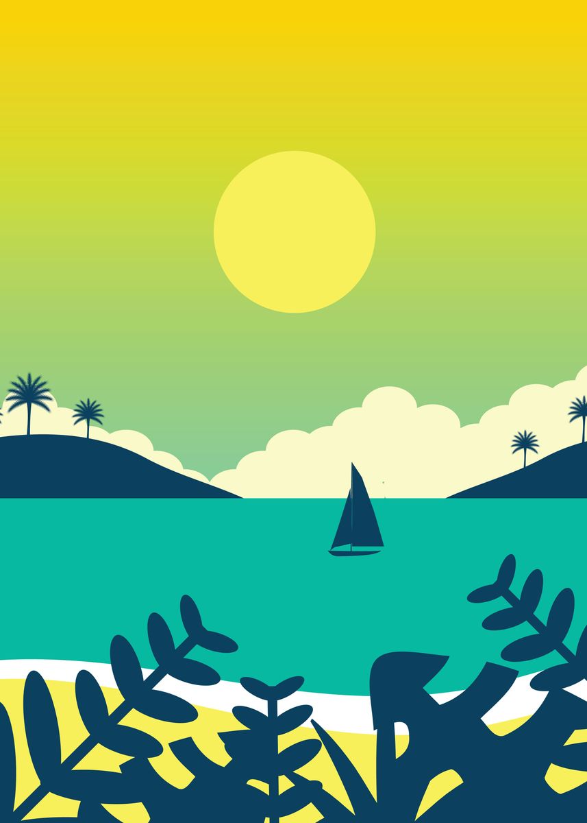 'Summer Sunset' Poster by Sunset Creative | Displate