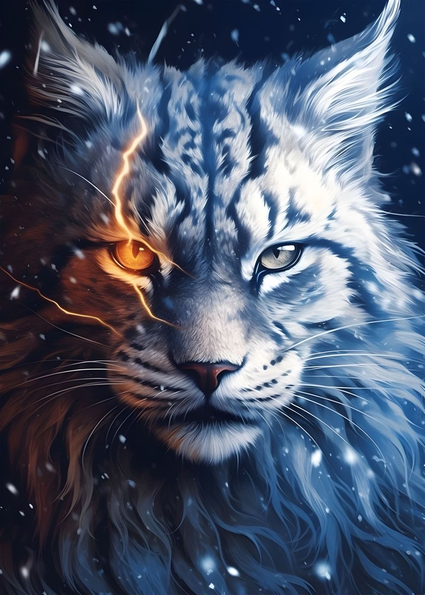 'Lightning Flash Lynx Eyes' Poster, picture, metal print, paint by Star ...