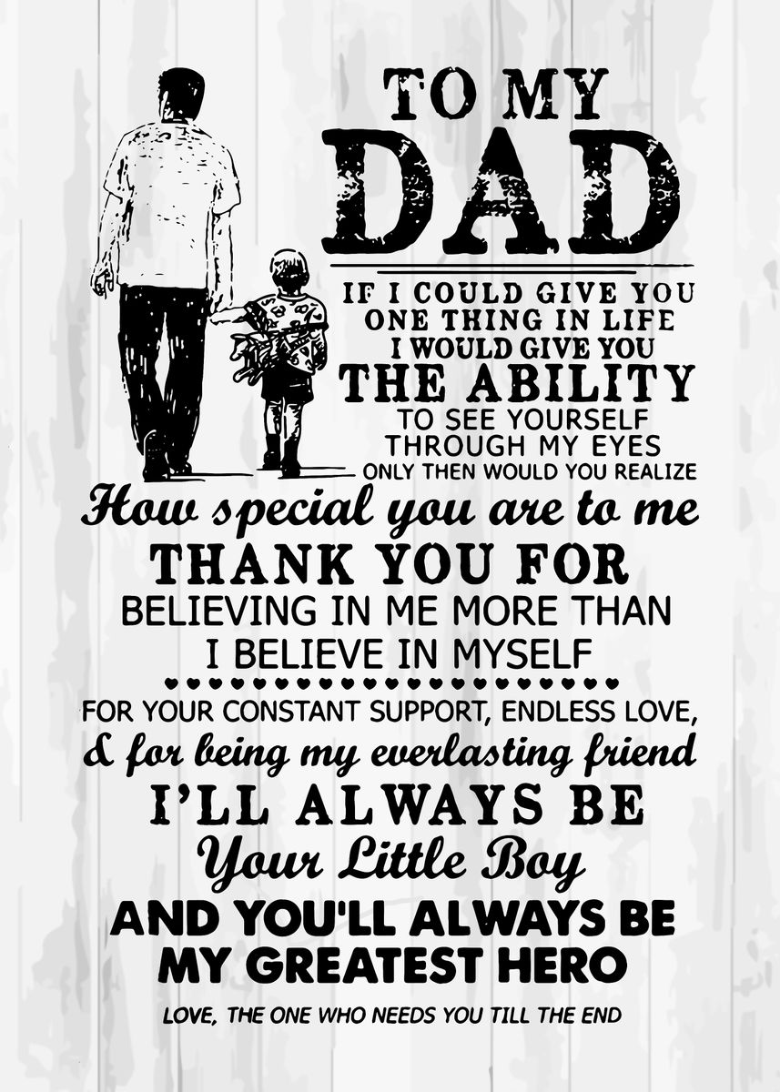 'To My Dad From Son' Poster, picture, metal print, paint by Loves ...