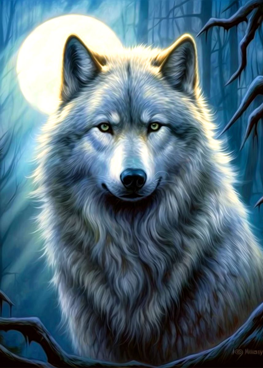 'Wolf' Poster, picture, metal print, paint by Tiker Arts | Displate